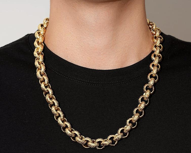 15MM Patterned Belcher chain (Gold Filled) – Luccicante